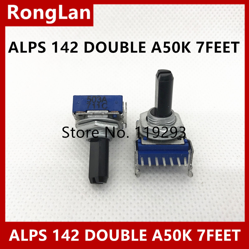 Japan ALPS 142 horizontal double potentiometer 503A A50K A10K 103A 7 ...
